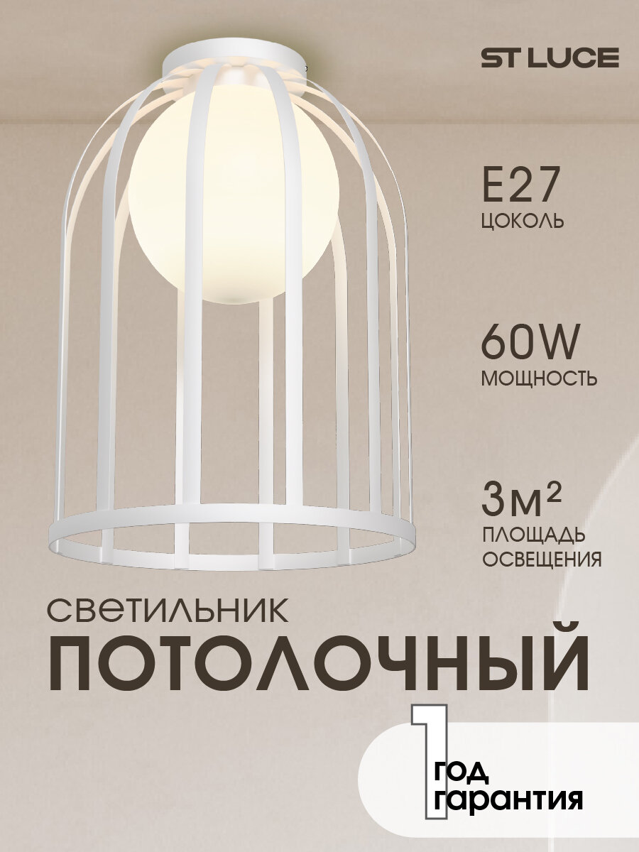 Светильник потолочный ST Luce Белый E27 60W SL6129.502.01