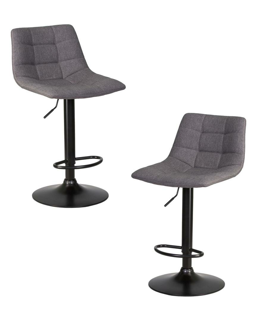 Стул барный DOBRIN Набор 2 шт Стул барный DOBRIN TAILOR BLACK, серая ткань (188-55) арт. LM-5017-N_B-M_C-188-55