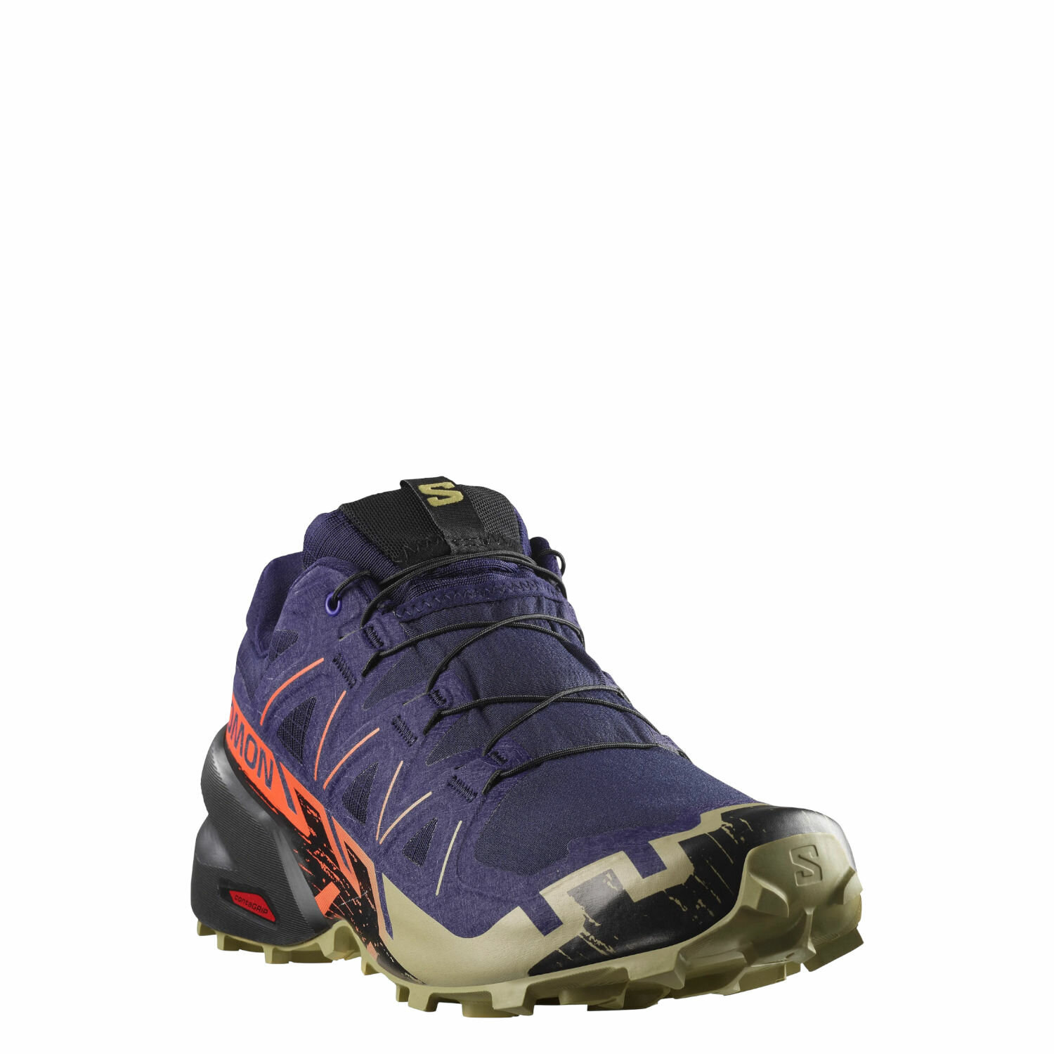 Кроссовки Salomon Speedcross 6, размер RU 47 UK 12.5 USm 13 СМ 30.5, черный, фиолетовый, оранжевый, белый — фото 1