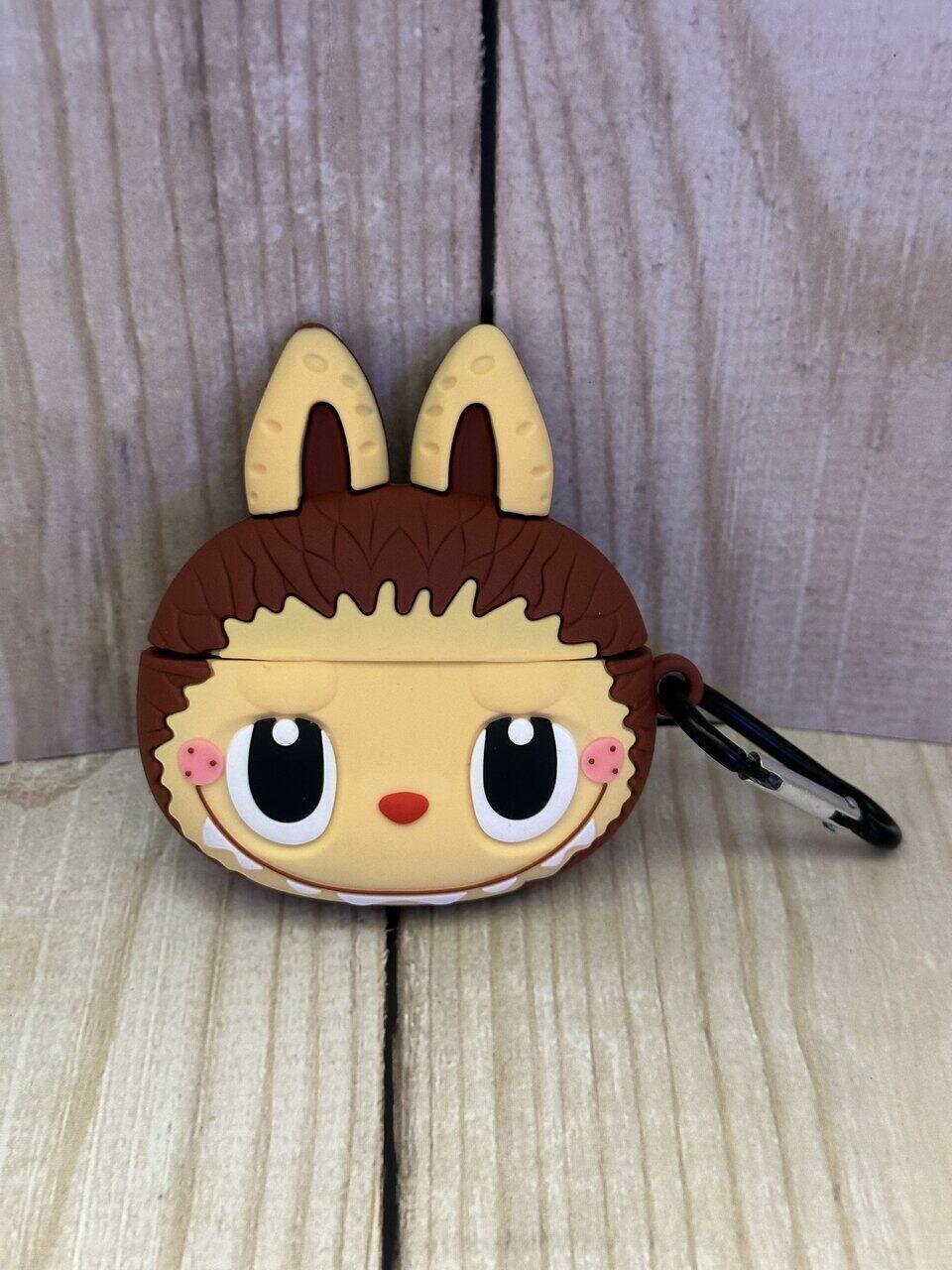 3D чехол для наушников AirPods pro 2 силиконовый Лабубу коричневый