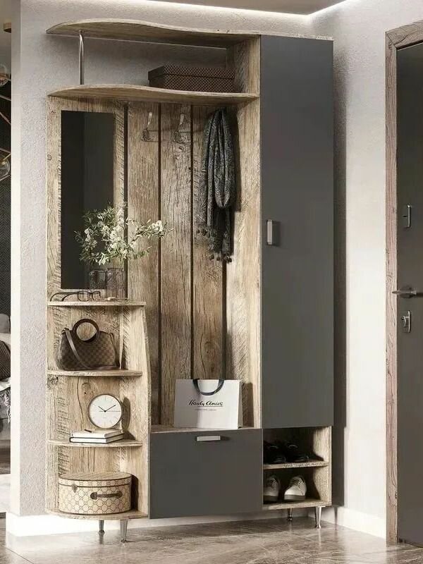 Прихожая Лика №2 (Дуб юкон, графит) 1200х2150х370 мм.