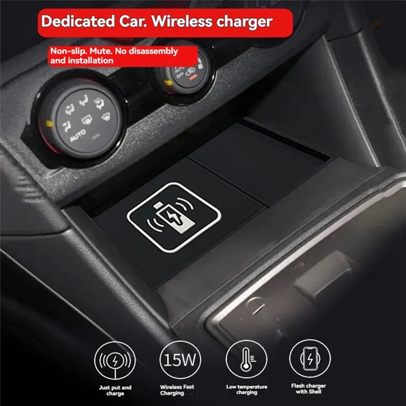 Универсальное автомобильное беспроводное зарядное устройство 15 Вт для Subaru XV Impreza 2018-2022, украшение для зарядки телефона, держатель для телефона с центральным управлением