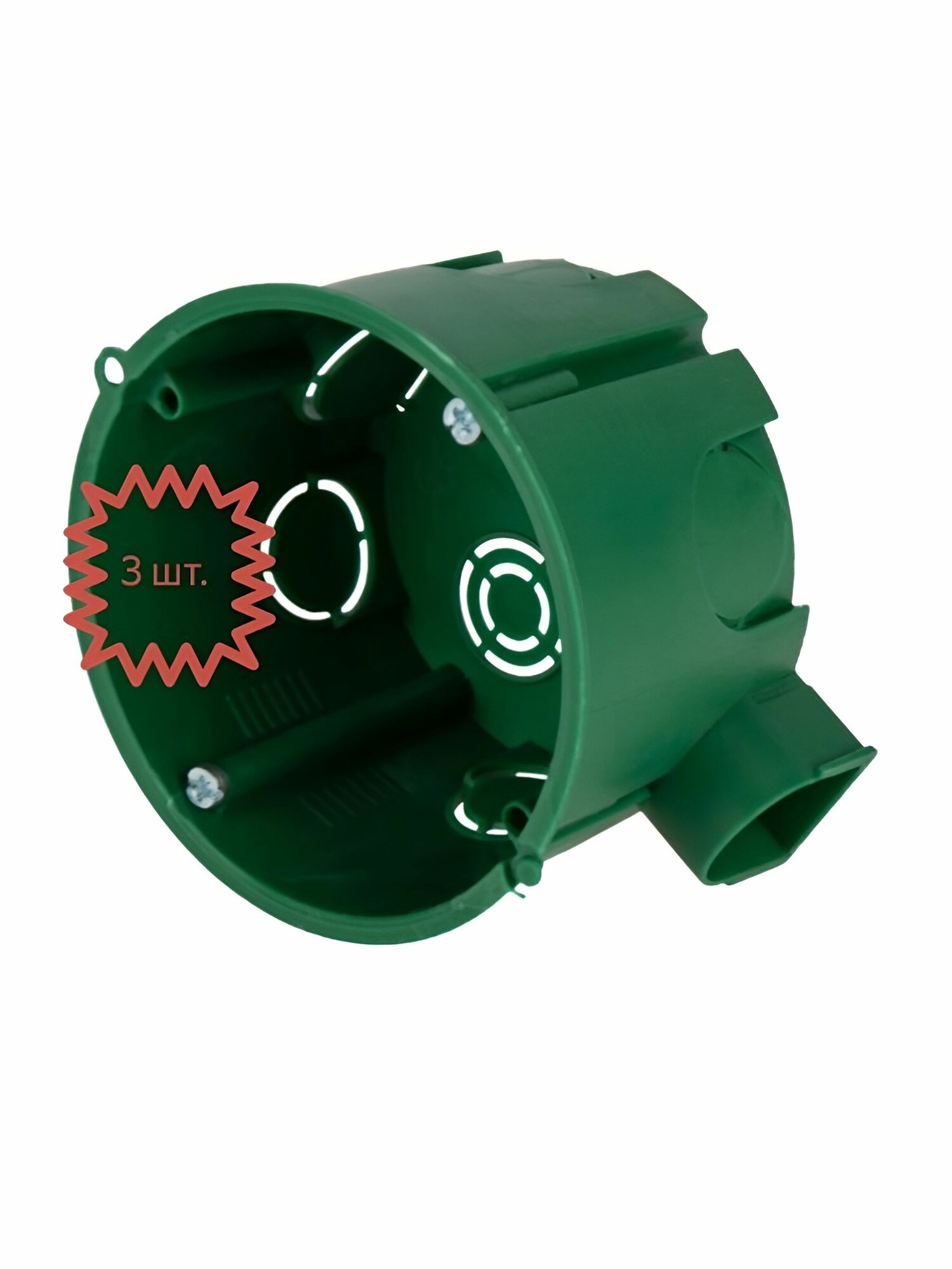 Подрозетник Systeme Electric под бетон 68x45 мм с саморезами IP30 цвет зеленый 3 шт.