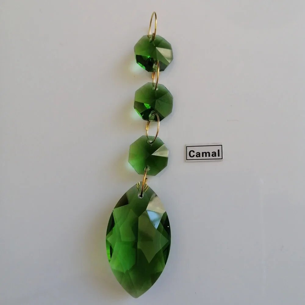 Хрустальные подвески Camal 2 шт. 38 мм Изумрудный, Green