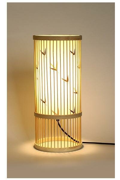 Настольная лампа в китайском стиле, художественная лампа из бамбука, плетеный ночник из бамбука, прикроватная лампа