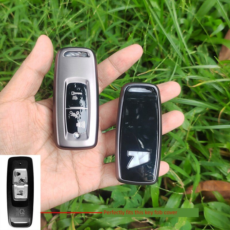 Металлический серый ключевой чехол с плоским дизайном для Honda PCX160, одиночный экземпляр, передняя и задняя