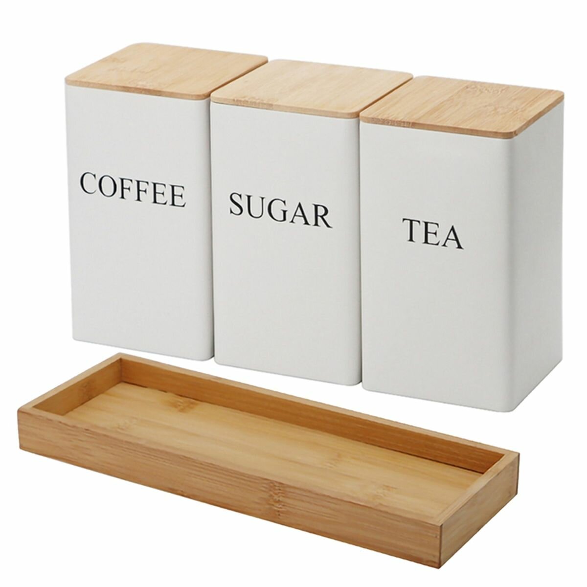 Кухонный контейнер с крышкой, металлическая банка для хранения чая, кофе, сахара, размер B