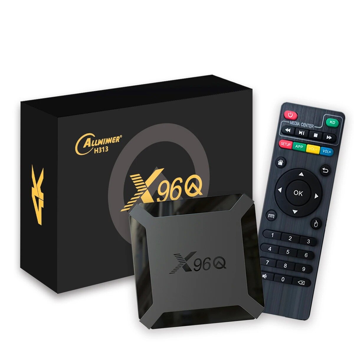 Smart TV Box X96Q, HDMI 2.1, Android 10, Allwinner H313, 16ГБ, черный