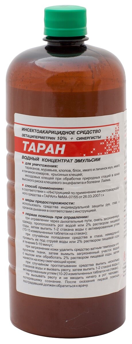 Таран средство от иксодовых клещей комаров тараканов клопов муравьев блох 1000 мл — фото 1