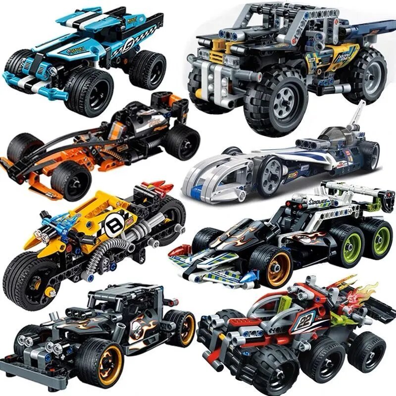 Конструктор пластиковый BRICK 3413 Tech Bricks Black Champion Racer, 137+ деталей, для мальчиков — фото 1