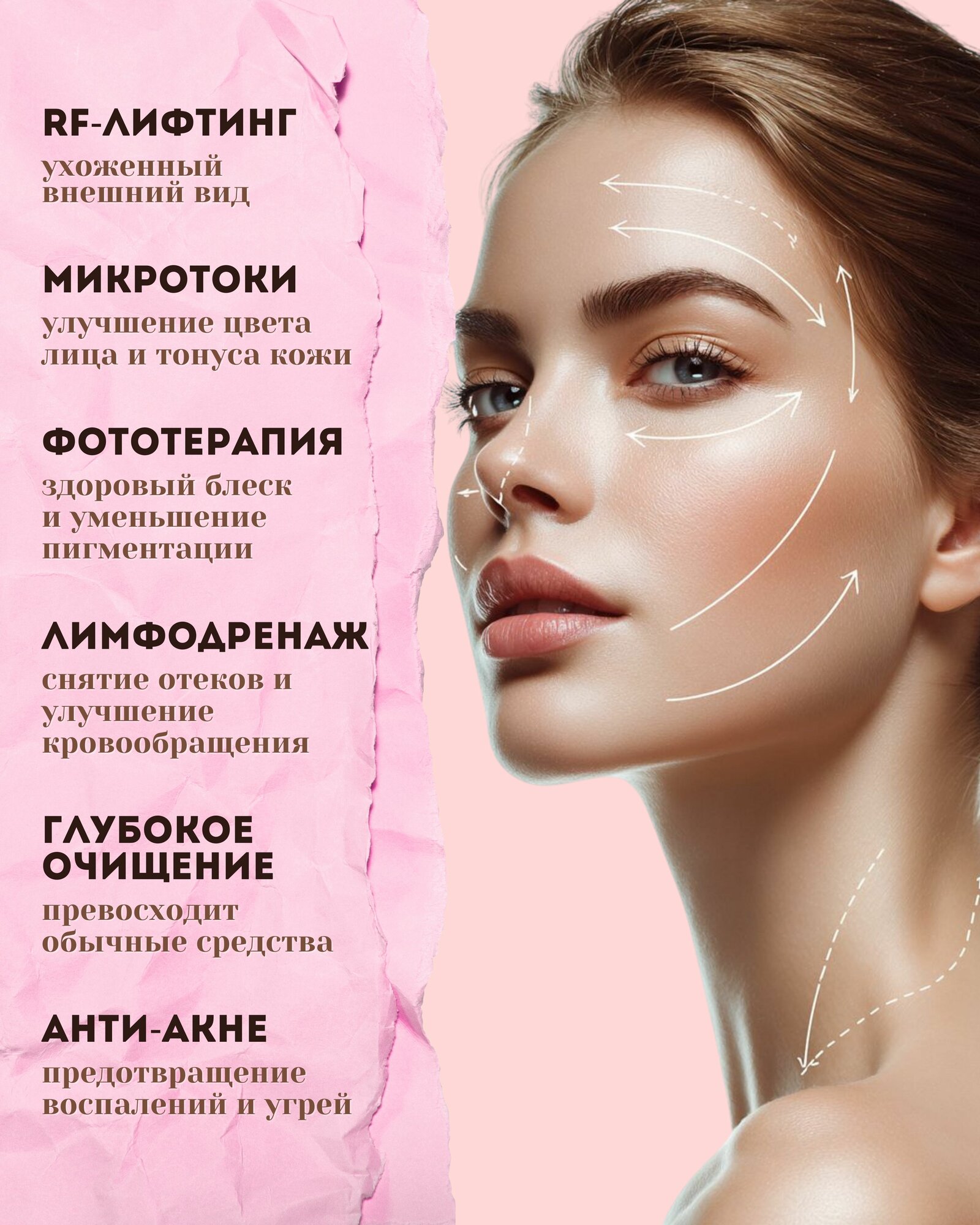 Инновационный премиум массажер 7 в 1 для лица и шеи с микротоками RF и LED вибрацией