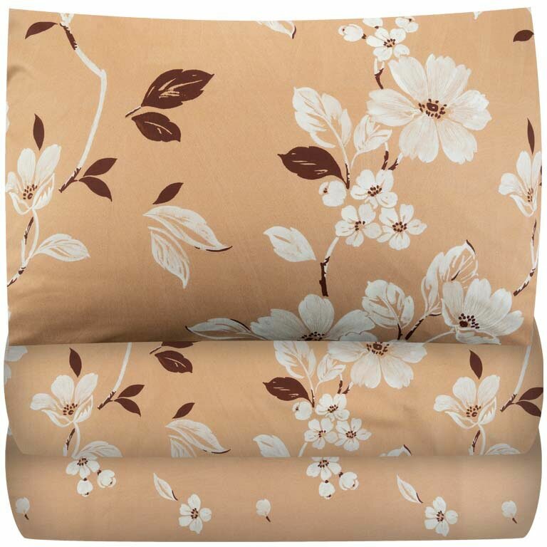 Комплект постельного белья Pappel Feride, хлопок 100%, 1,5 спальный, коричневый