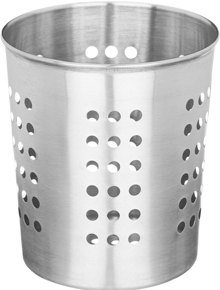 Подставка для столовых приборов Agness / Агнесс с одной секцией для хранения нержавеющая сталь серый 12х14см / аксессуары для кухни