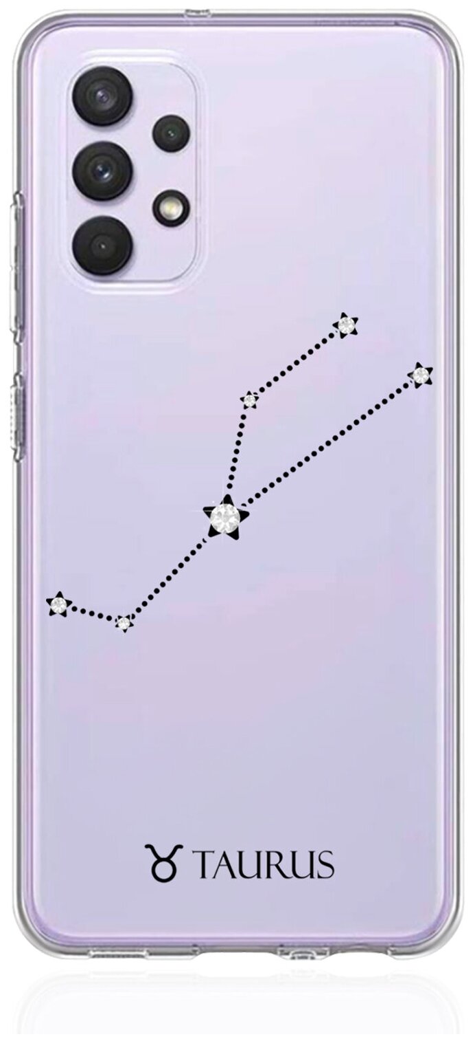 Прозрачный силиконовый чехол MustHaveCase с кристаллами Lux для Samsung Galaxy A32 Знак зодиака Телец Taurus для Самсунг Галакси А32