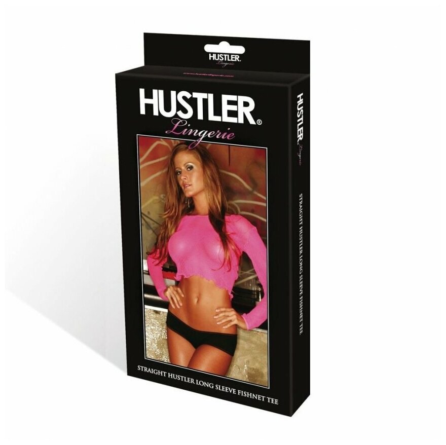 Топ короткий сетчатый с длинными рукавами HU64177 Hustler, розовый, S-M-L