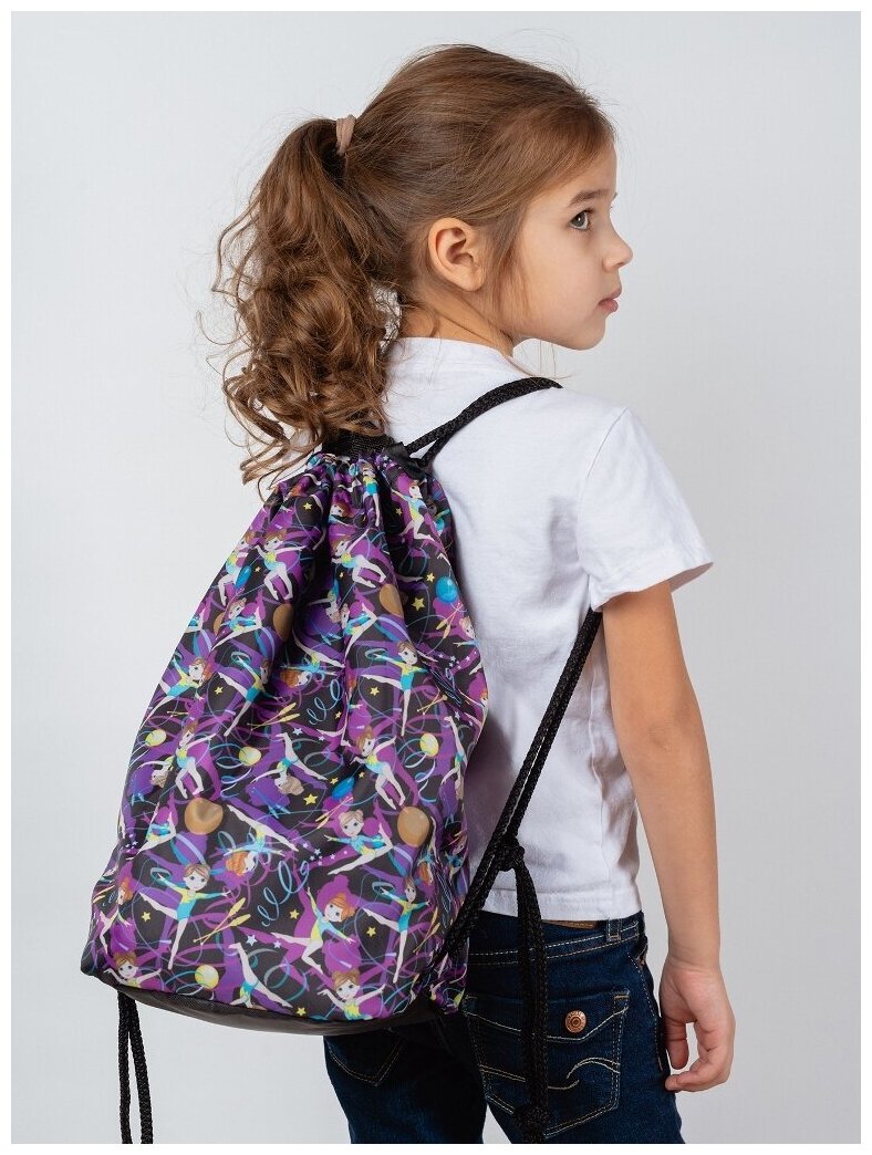 Мешок для обуви объемный GolD Гимнастки черный