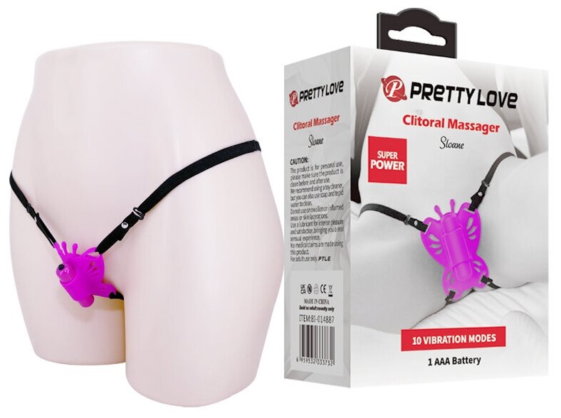 Стимулятор клитора - бабочка на ремешках Sloane