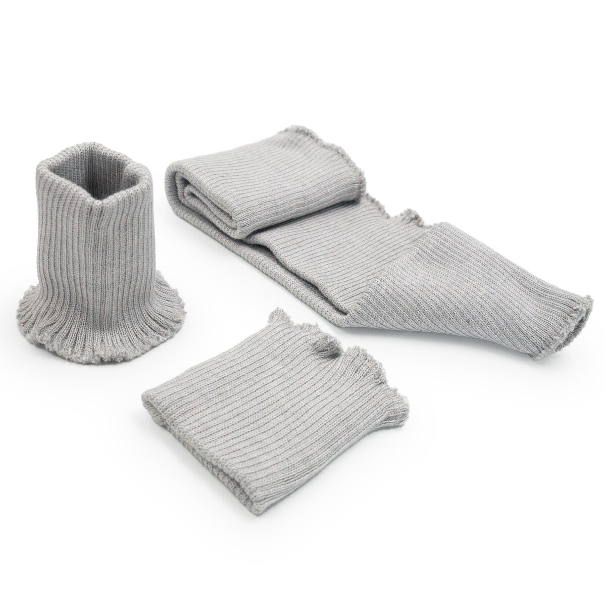 Подвяз 42*10см в 2 сложения + 2 манжета 8,5*9,5см, плотные, трикотажные (890 серебро - светло-серый)