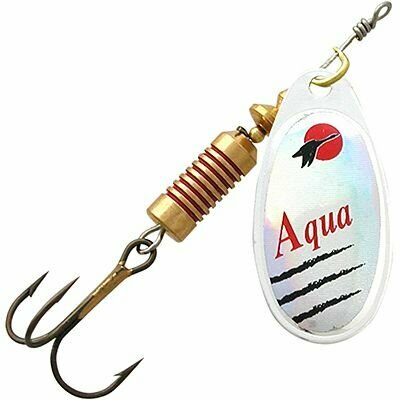 Блесна для рыбалки AQUA COMET 03,0g, лепесток № 1, цвет CO-31 (серебро, черный, красный), 1 штука