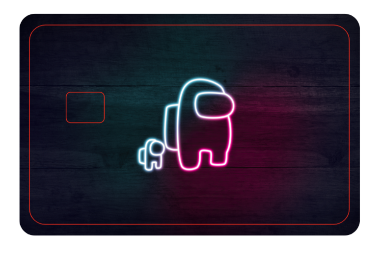 Наклейка на банковскую карту, стикер на карту, маленький чип, мемы, приколы, комиксы, стильная наклейка, Among Us