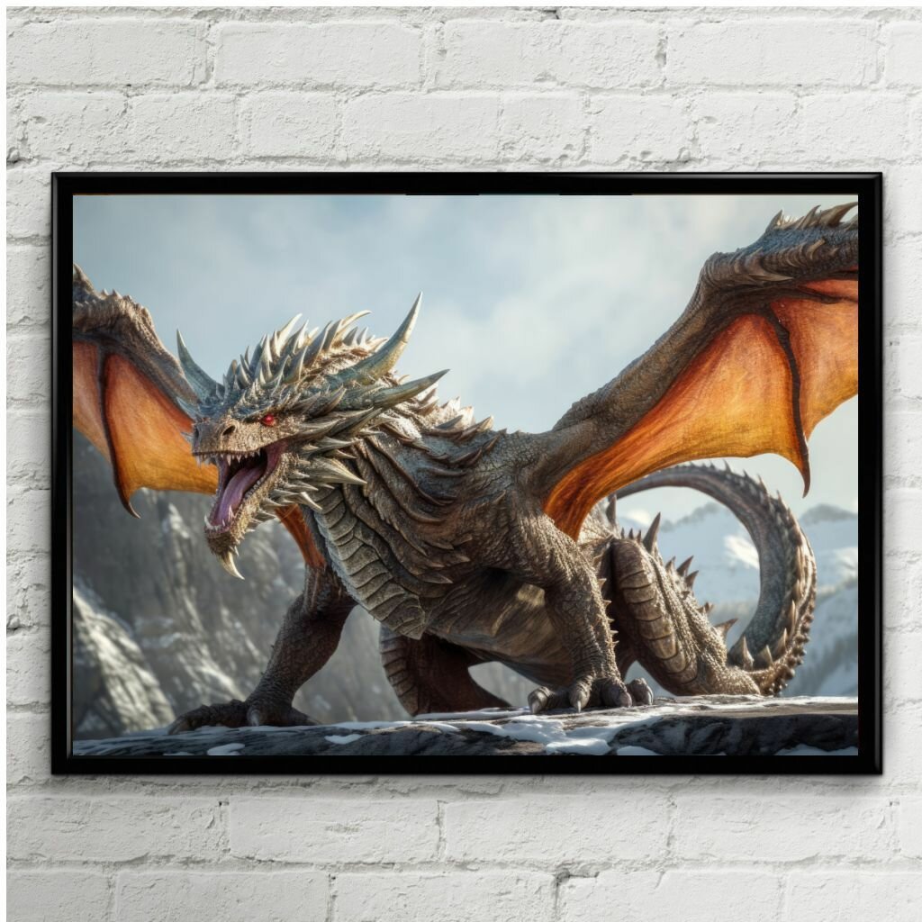 Постер "Фантастический дракон" от Cool Eshe из коллекции "Креатив", плакат на стену А3