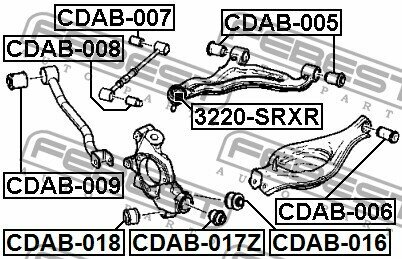 Сайлентблок подвески, CDAB005 FEBEST CDAB-005