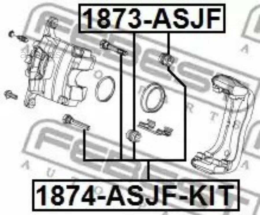 FEBEST 1874-ASJF-KIT втулка направляющая суппорта тормозного переднего комплект OPEL ASTRA J 2010-2015