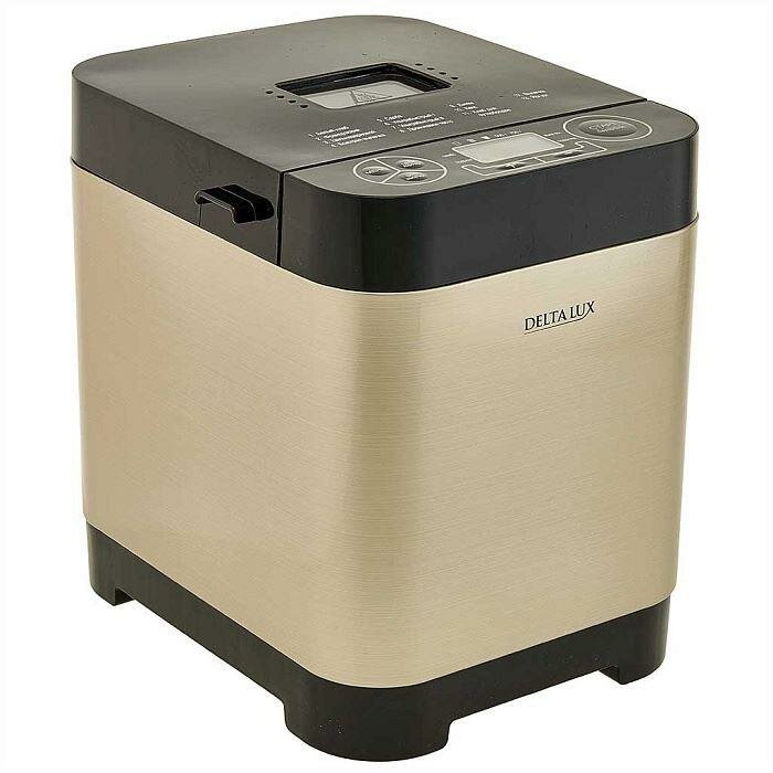Хлебопечка DELTA LUX DL-8008В золотистый с черным