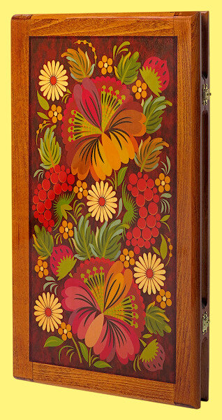 Нарды, шашки Утро (светлая рамка, прямые, средние)