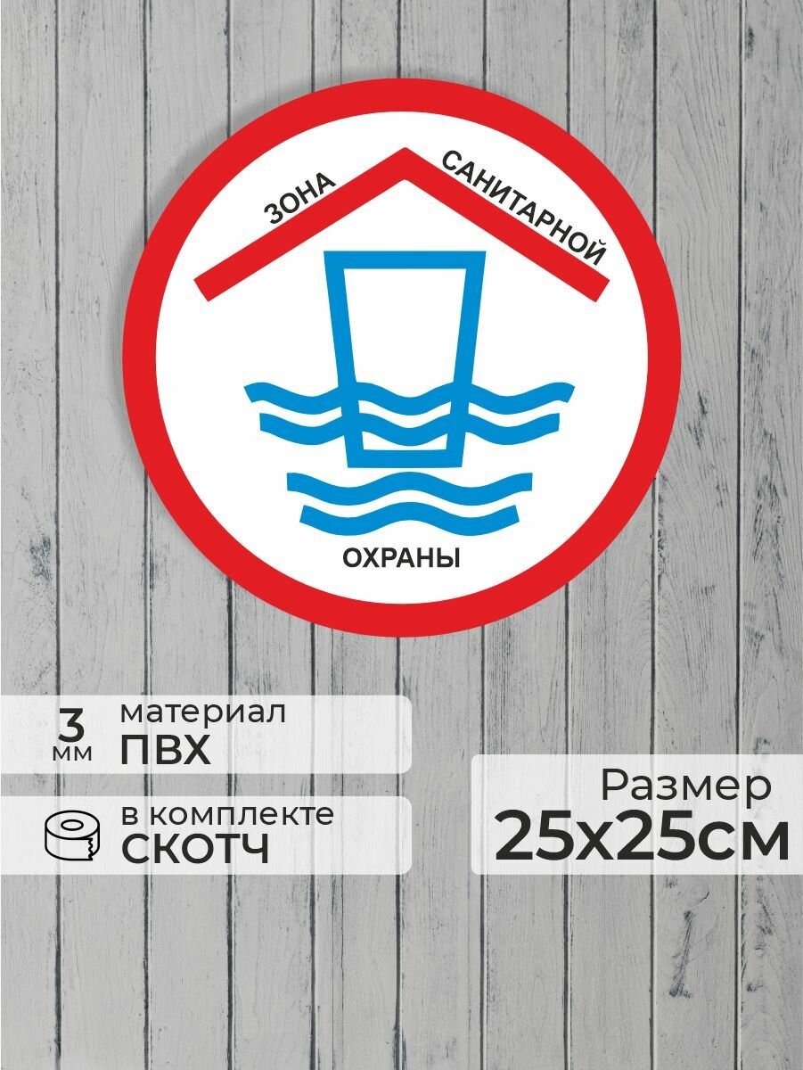Табличка "Зона санитарной охраны" (25х25см)