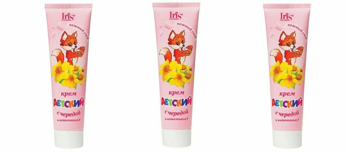 Iris природная аптека Крем Детский с чередой и увлажняющим комплексом туба 100мл, 3 уп