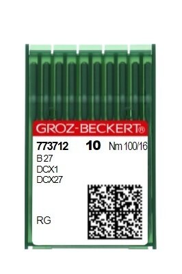 Иглы "GROZ-BECKERT" оверлок №100/16 1пл. х10игл. (толстая колба) 773712