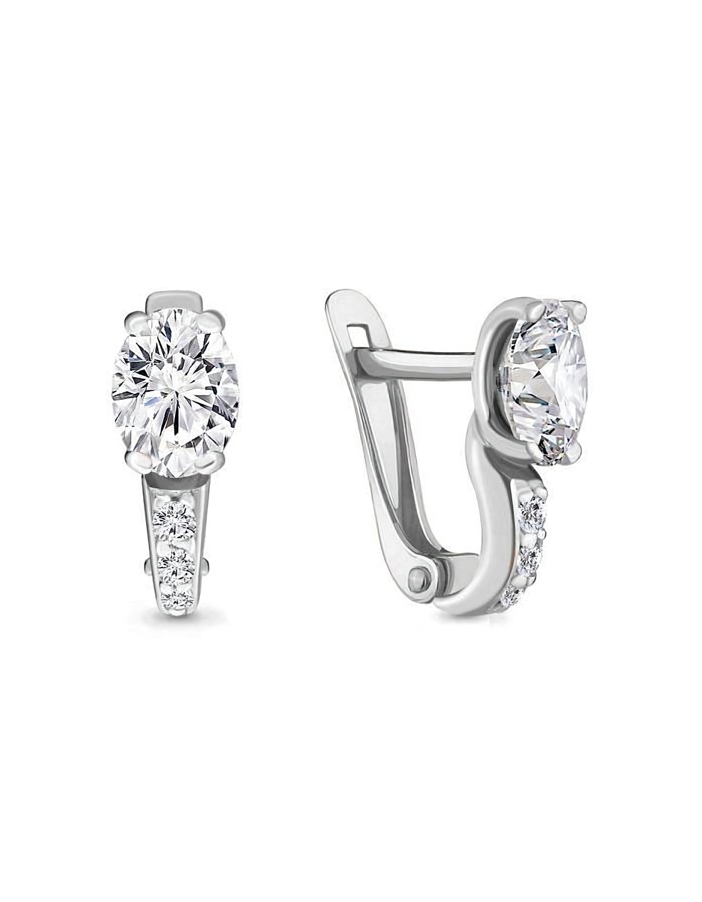 Серьги Amarin Jewelry, серебро, 925 проба, родирование, фианит
