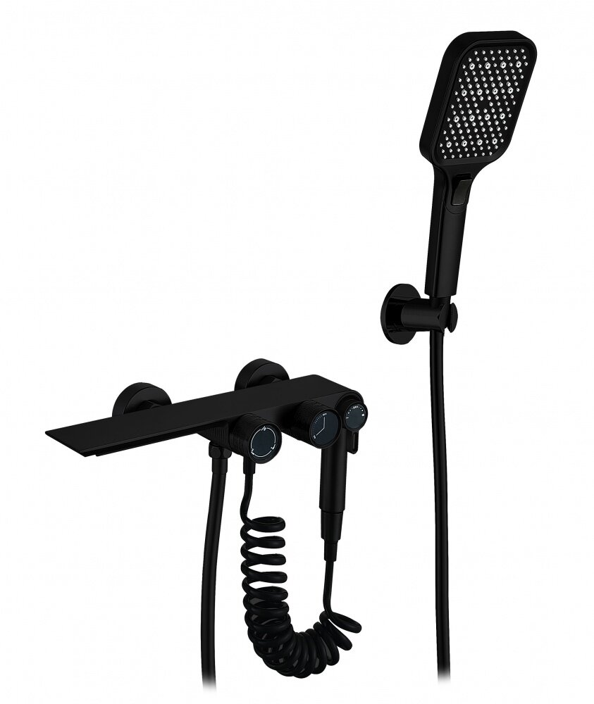 Смеситель для ванны с гигиеническим душем Vieir V323531-C черный