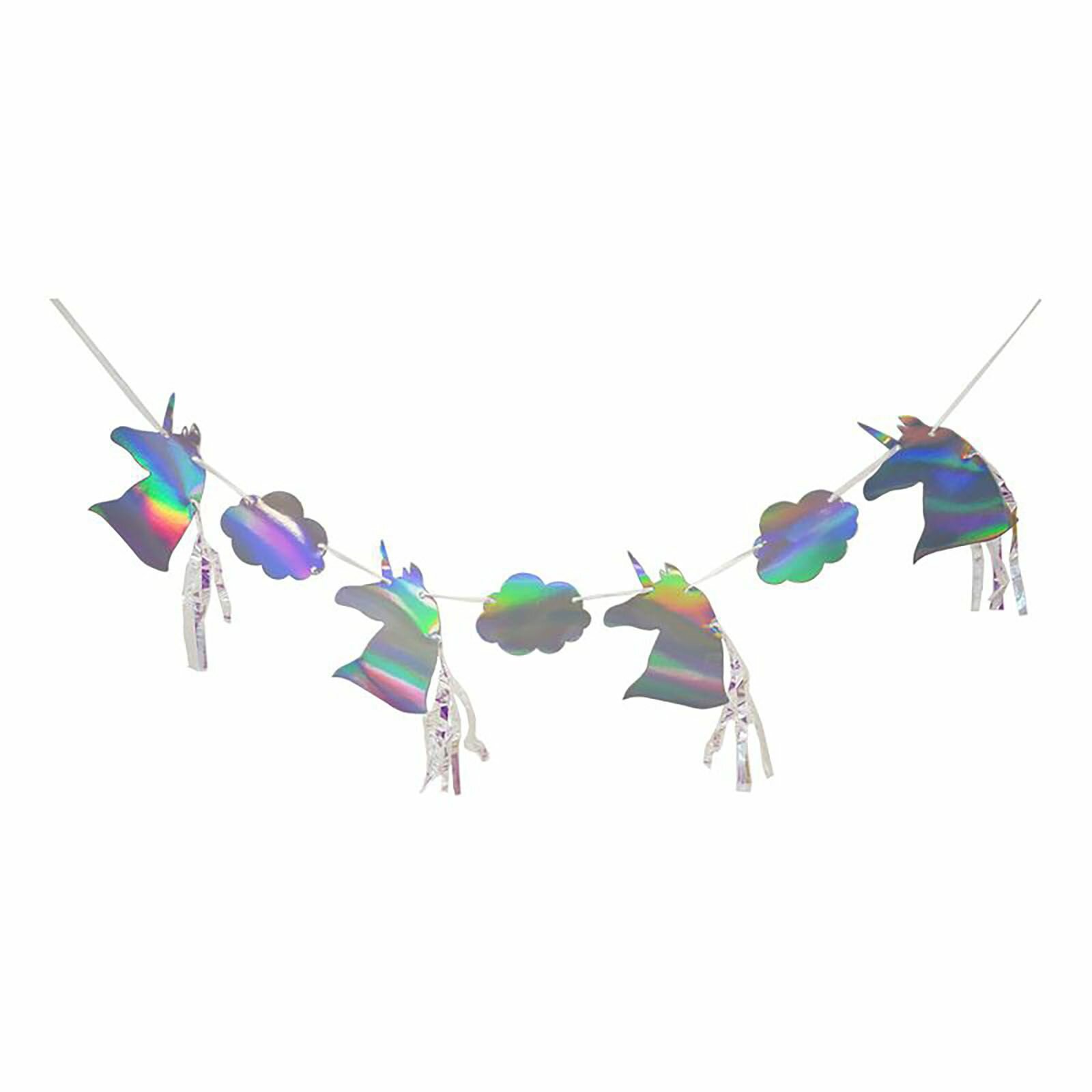 Гирлянда фольгированная с тасселами (фигурная форма) "Единорог" / 2 м