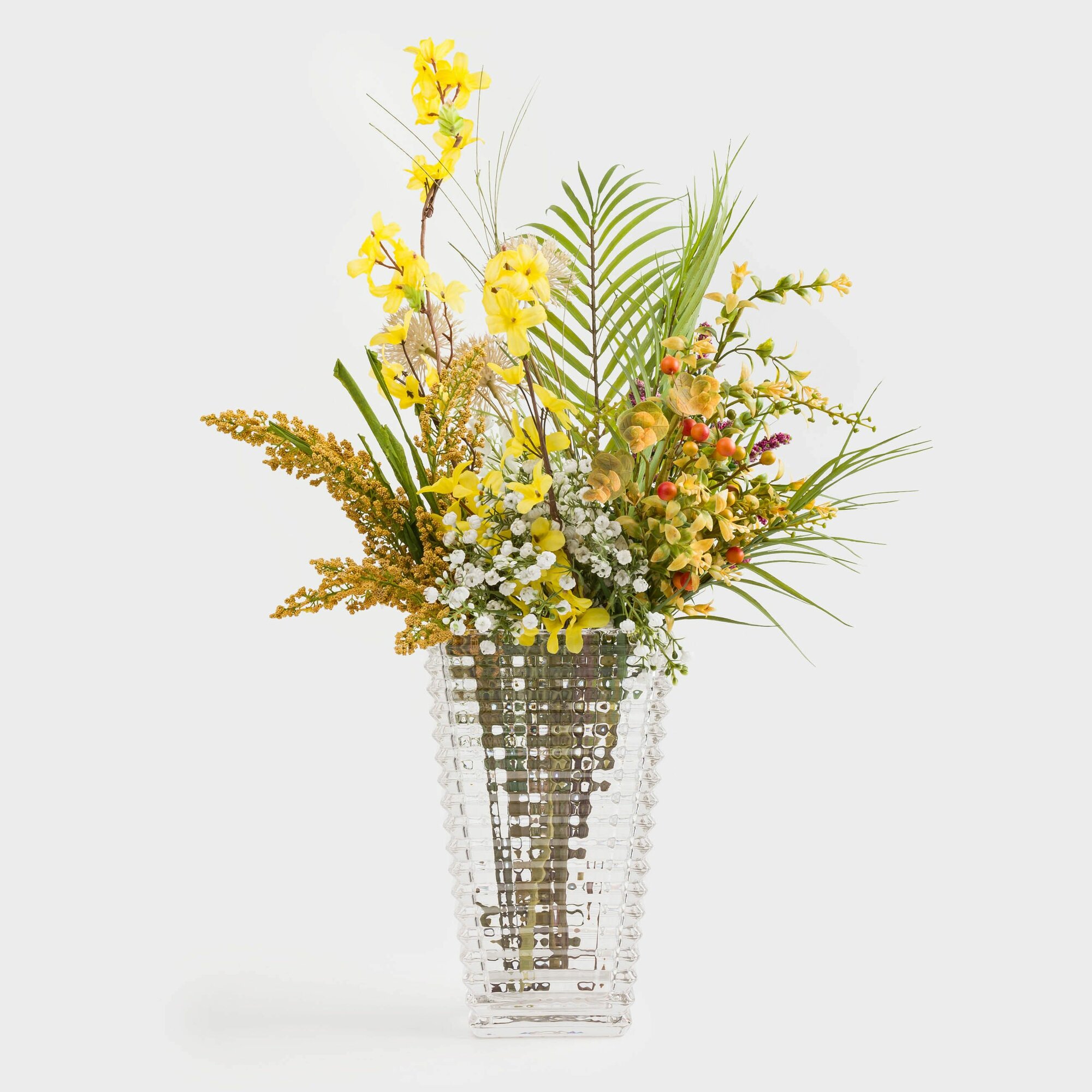 Ваза для цветов, Kuchenland, 22 см, прозрачное стекло Р, Mosaic