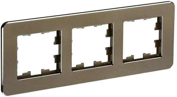 IEK BRITE Рамка 3-мест. РУ-3-1-Бр металл латунь RE