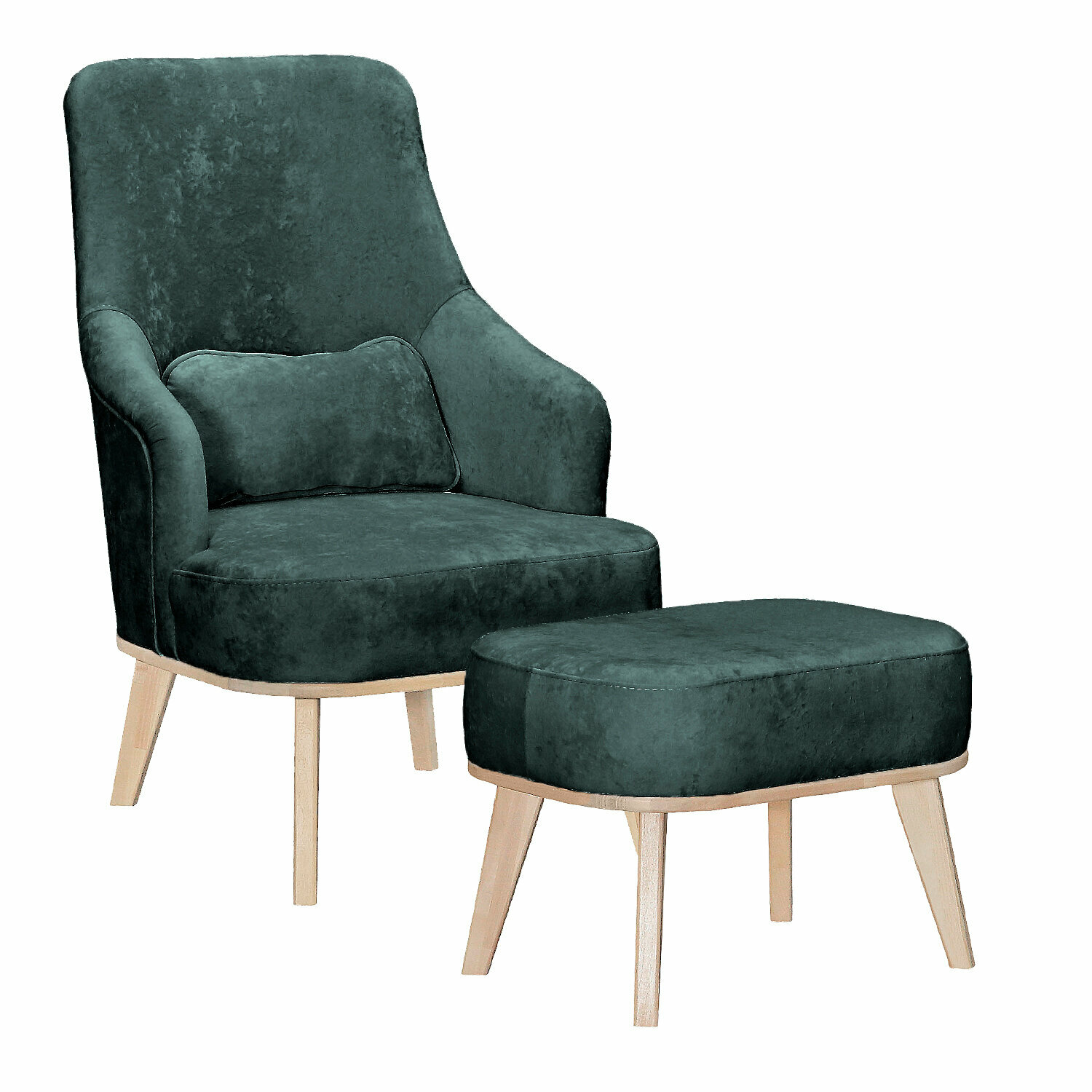 Кресло отдыха Комфорт 5, с банкеткой, антивандальная обивка, массив дерева, до 130 кг