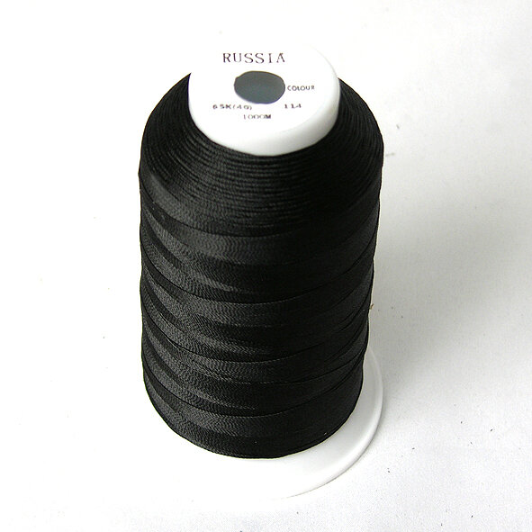 Нитки 40 капрон для швейной машинки (65К-1000м)(арт.114) цв. черный