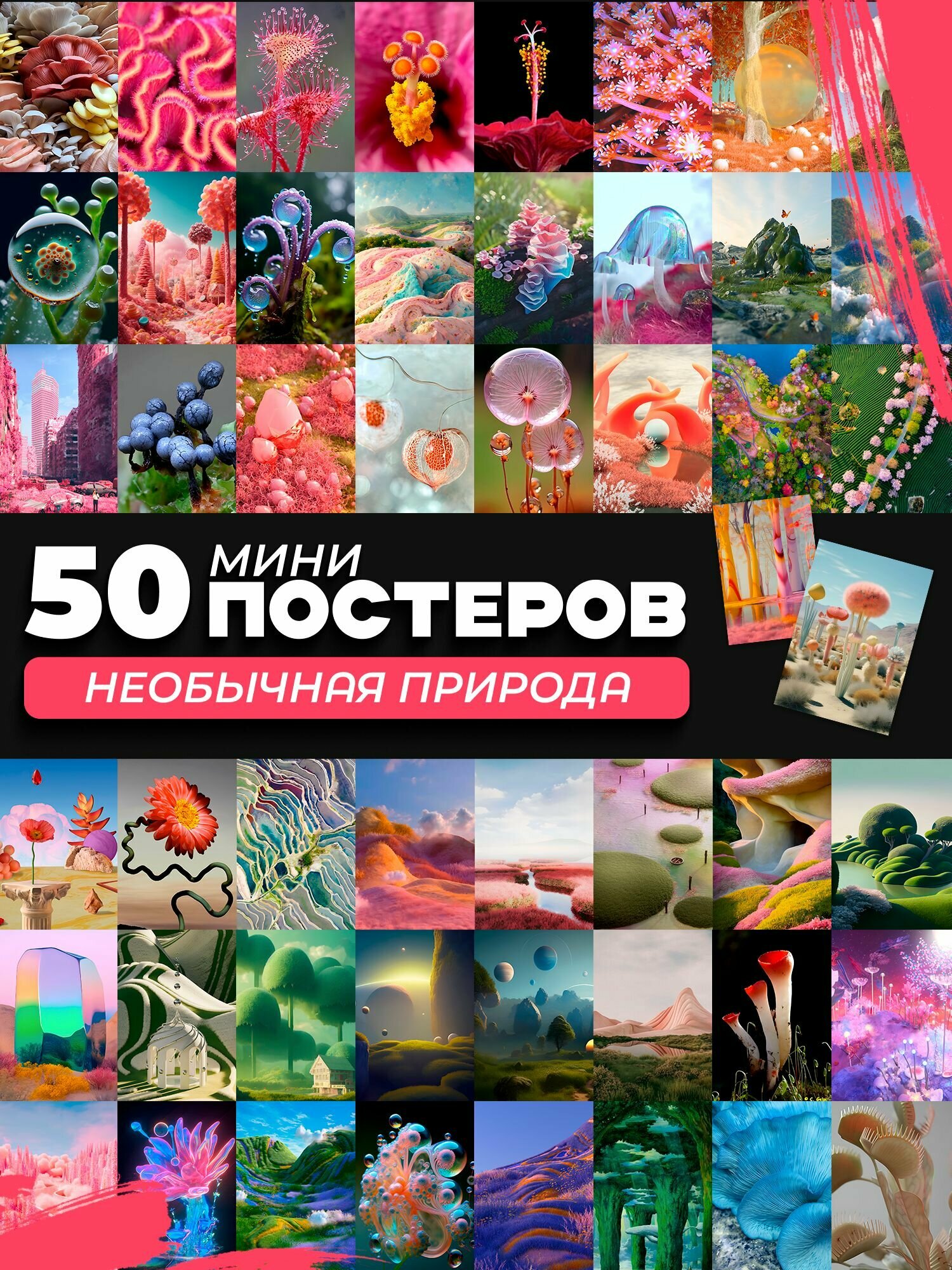 Набор мини постеров Необычная природа