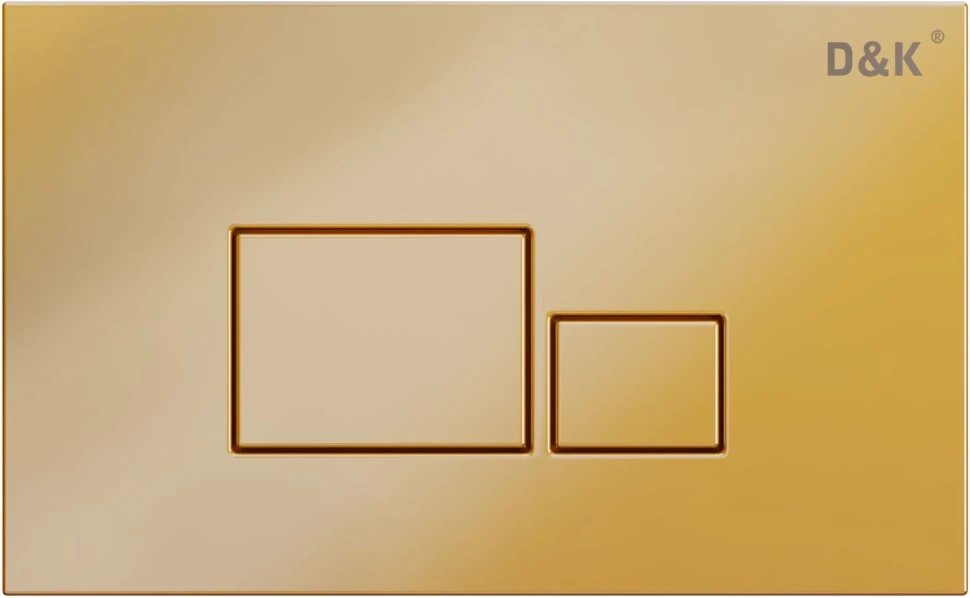 Кнопка смыва D&K Quadro DB1519003 для инсталляции, золотой матовый