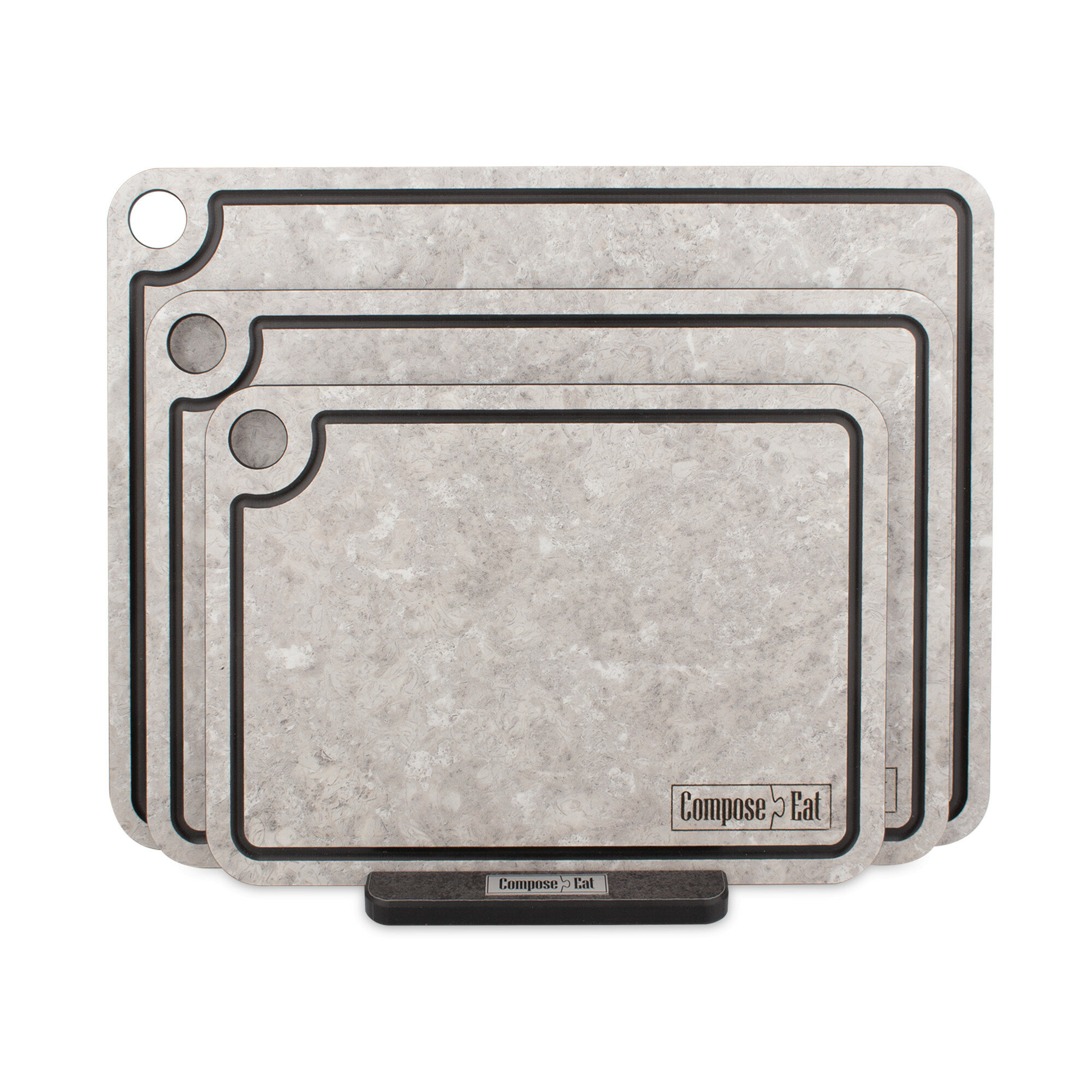 Набор разделочных досок ComposeEat Elegance NRD34057OA4, 27 x 35 x 0,4 см, на подставке