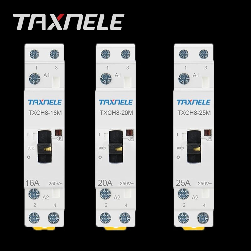 TAXNELE TXCH8-16M Домашний контактор 2NO 2NC 1NO1NC 16А 20А 25А 220В/230В 25A 2NC