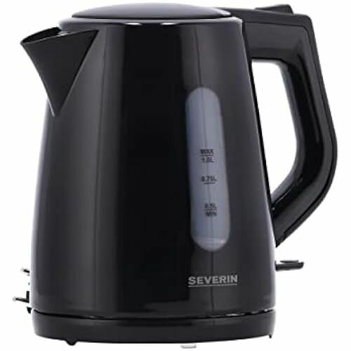 SEVERIN Kettle 1,0 л, мощный и компактный чайник в высококачественном дизайне, электрический чайник с фильтром от накипи, черный, WK 3410 класс энергопотребления B