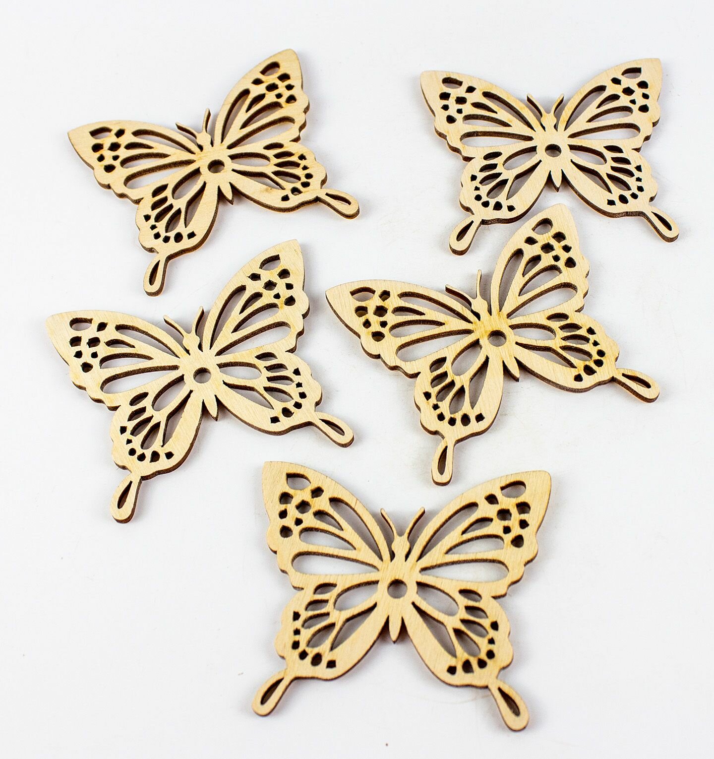 Заготовка для творчества "Бабочки", набор из 5 штук, дерево