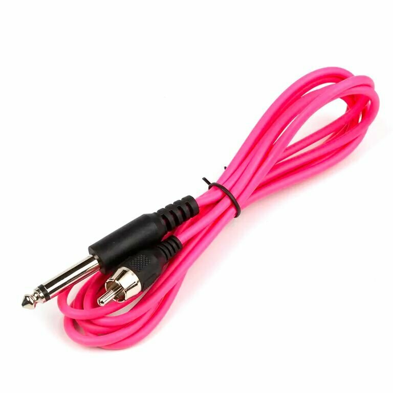 Клип-корд, кабель, провод для машинки, RCA cord Silikone (Розовый)