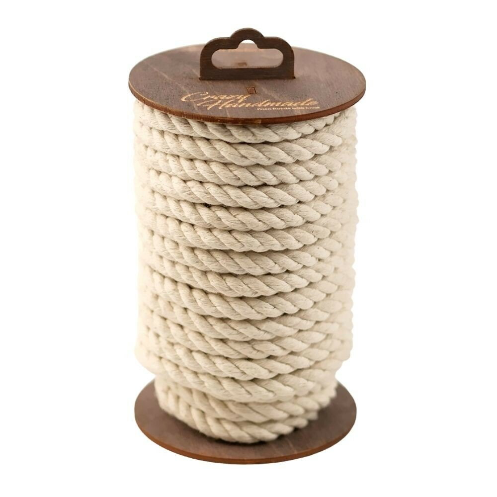 Веревка для бондажа Crazy Handmade, 10 м, хлопок, брутальные наконечники