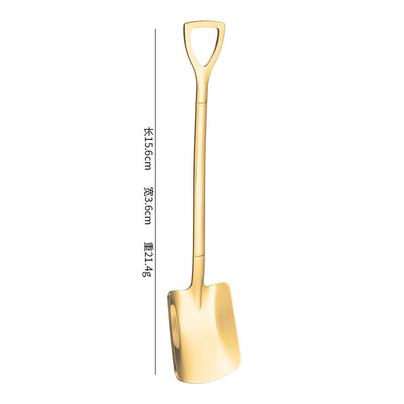 Креативная лопата ложка из нержавеющей стали с титановым покрытием Золотая ложка для арбуза мороженого Десертная ложка