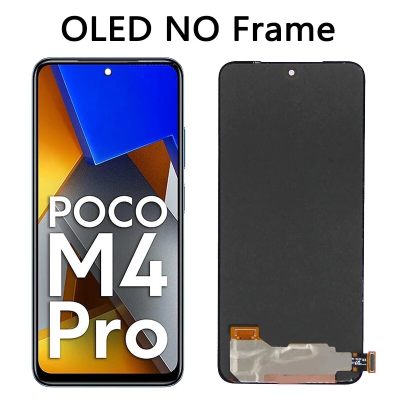 100% протестированный ЖК-дисплей для Xiaomi Poco M4 Pro 4G, ЖК-дисплей с сенсорным OLED NO Frame