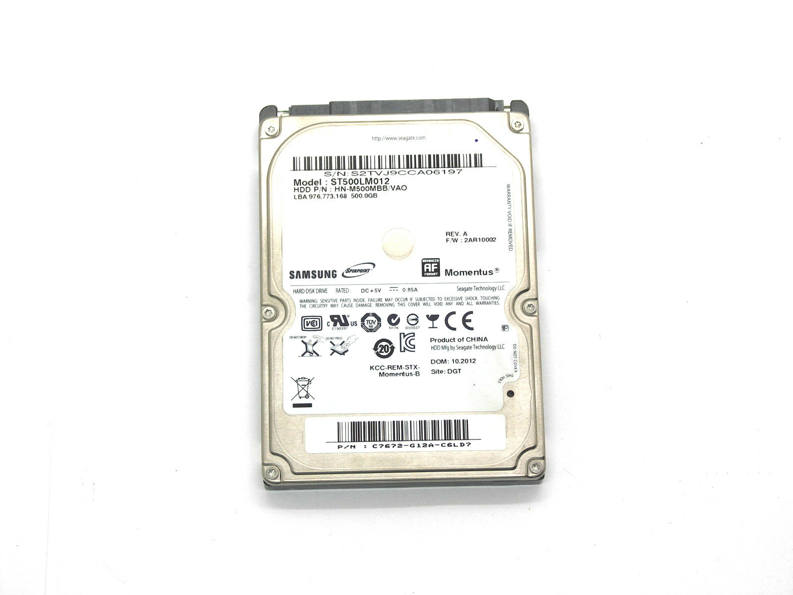 Жесткий диск 2,5" 500 GB Samsung ST500LM012 SATA